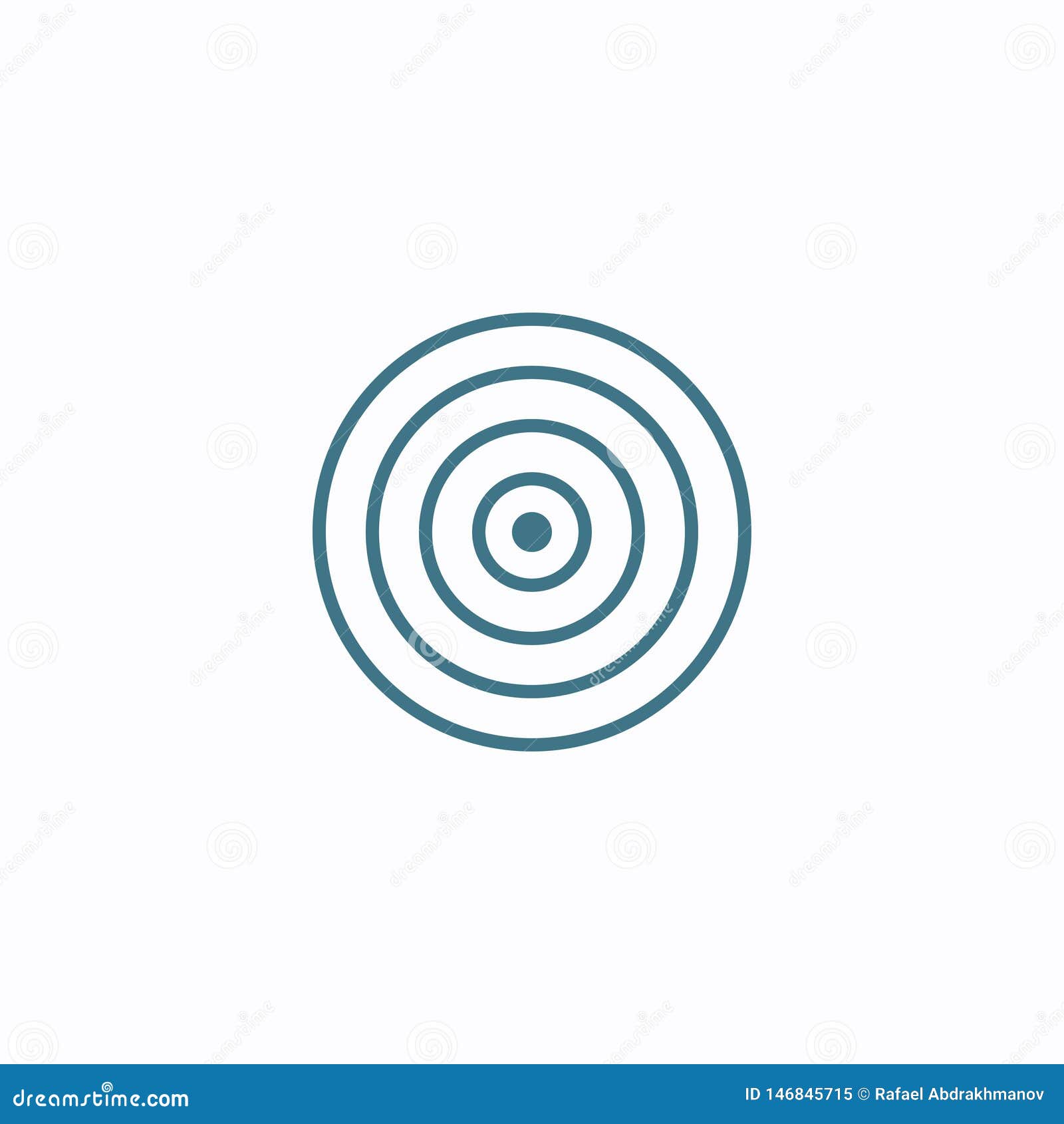 Thin Out Line Flat Target Icon. Geometric Flat Shape Element. Abstract ...