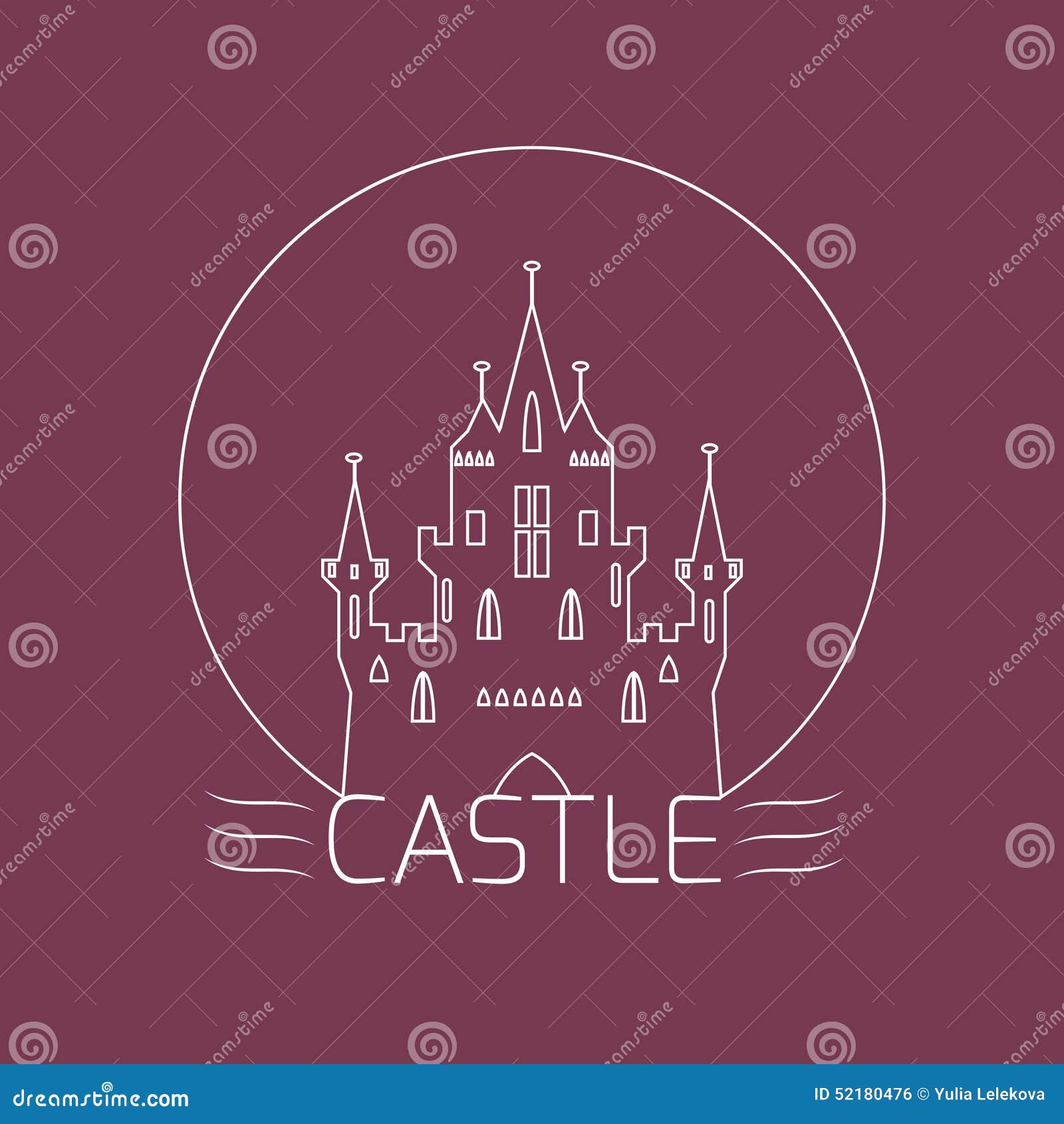 Thin Outline Castle. Logo Template in Linear Style Stock Vector ...