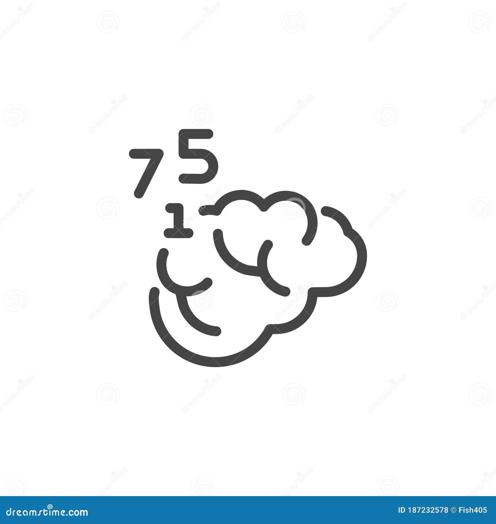 Thin Outline Icon Human Memory, Counting or Mathematical Calculating ...