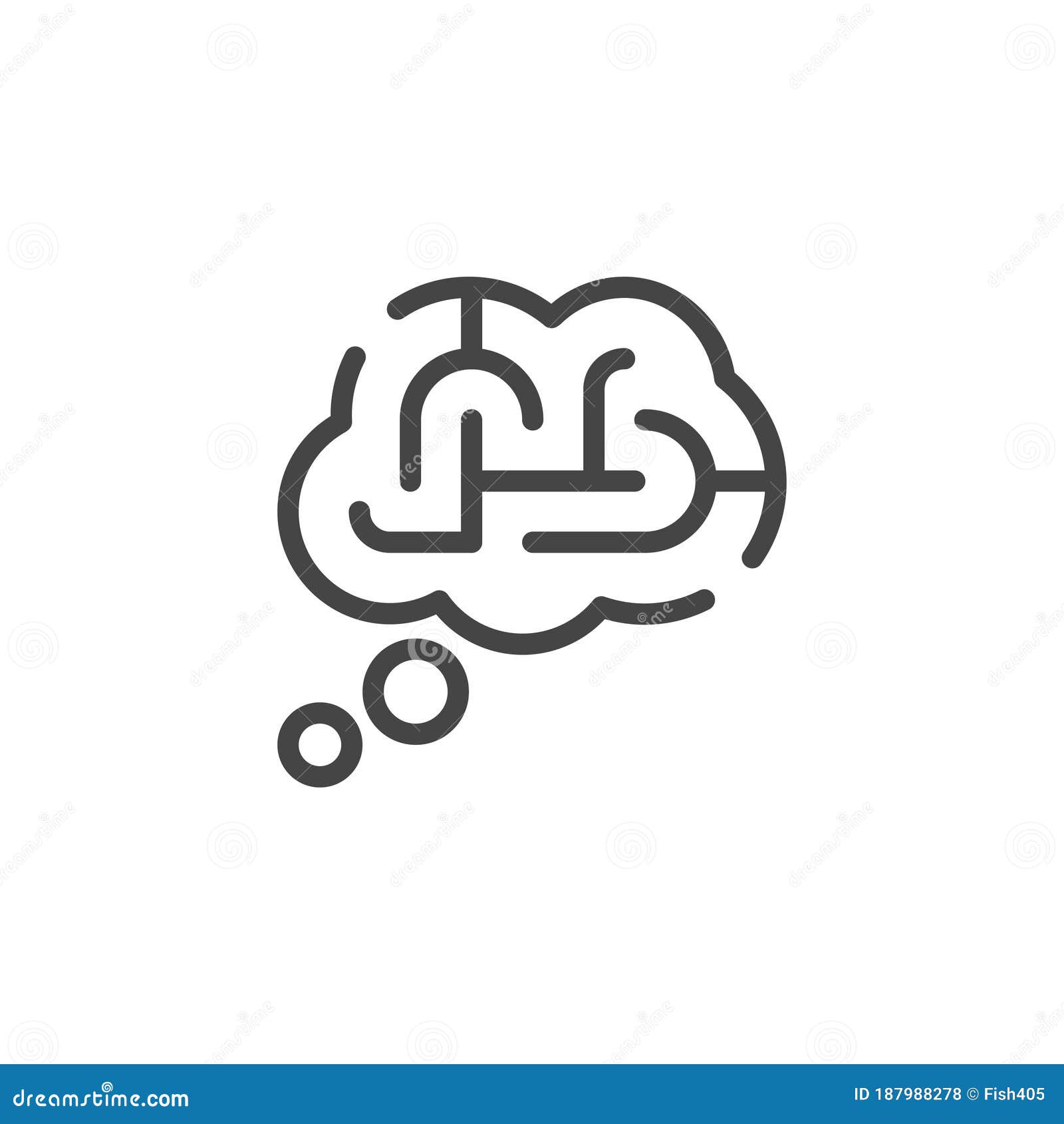 Thin Outline Icon Thought Bubble and Maze. Such Line Sign As Logical ...