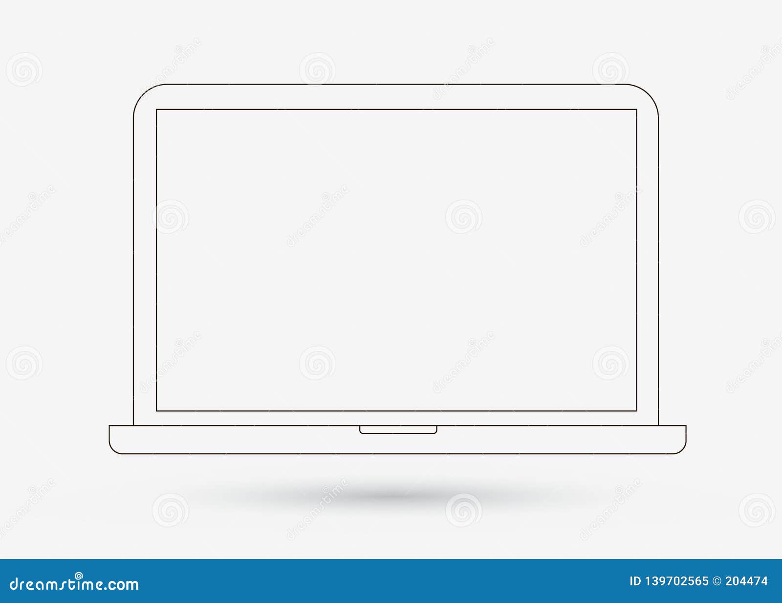 Thin Outline Linear Laptop Isolated Flat Icon PC Computer Stock Vector ...
