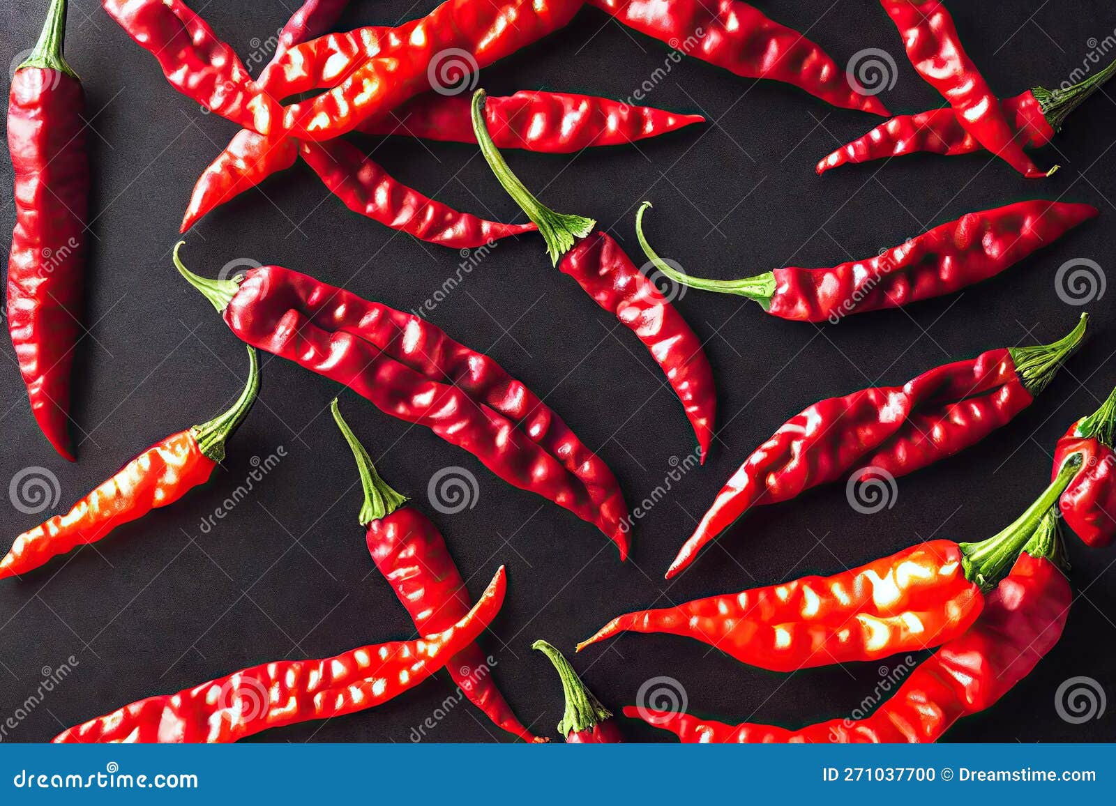 Thin Pod Red Pepper Hanging on Rope for Spicy Spices Stock Illustration ...