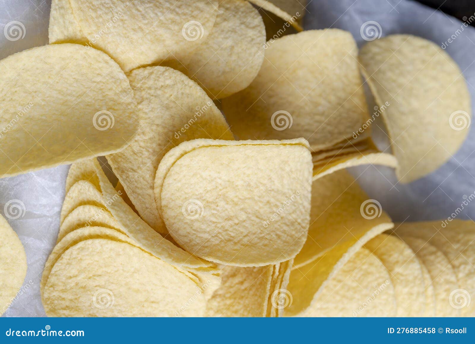 Thin Potato Chips with Spices, Close Up Stock Photo - Image of meal ...