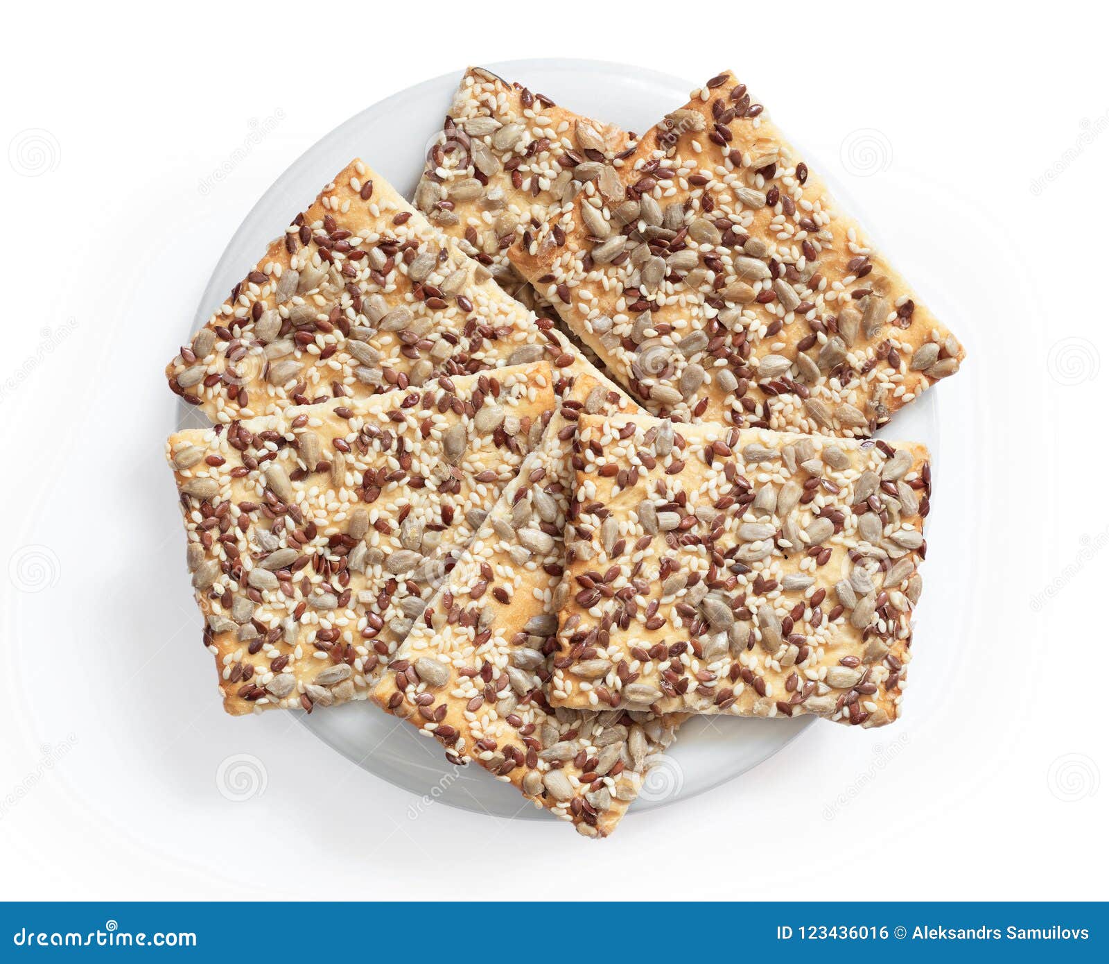 Thin Rectangular Cookies with Seeds Stock Photo - Image of sweet, seeds ...