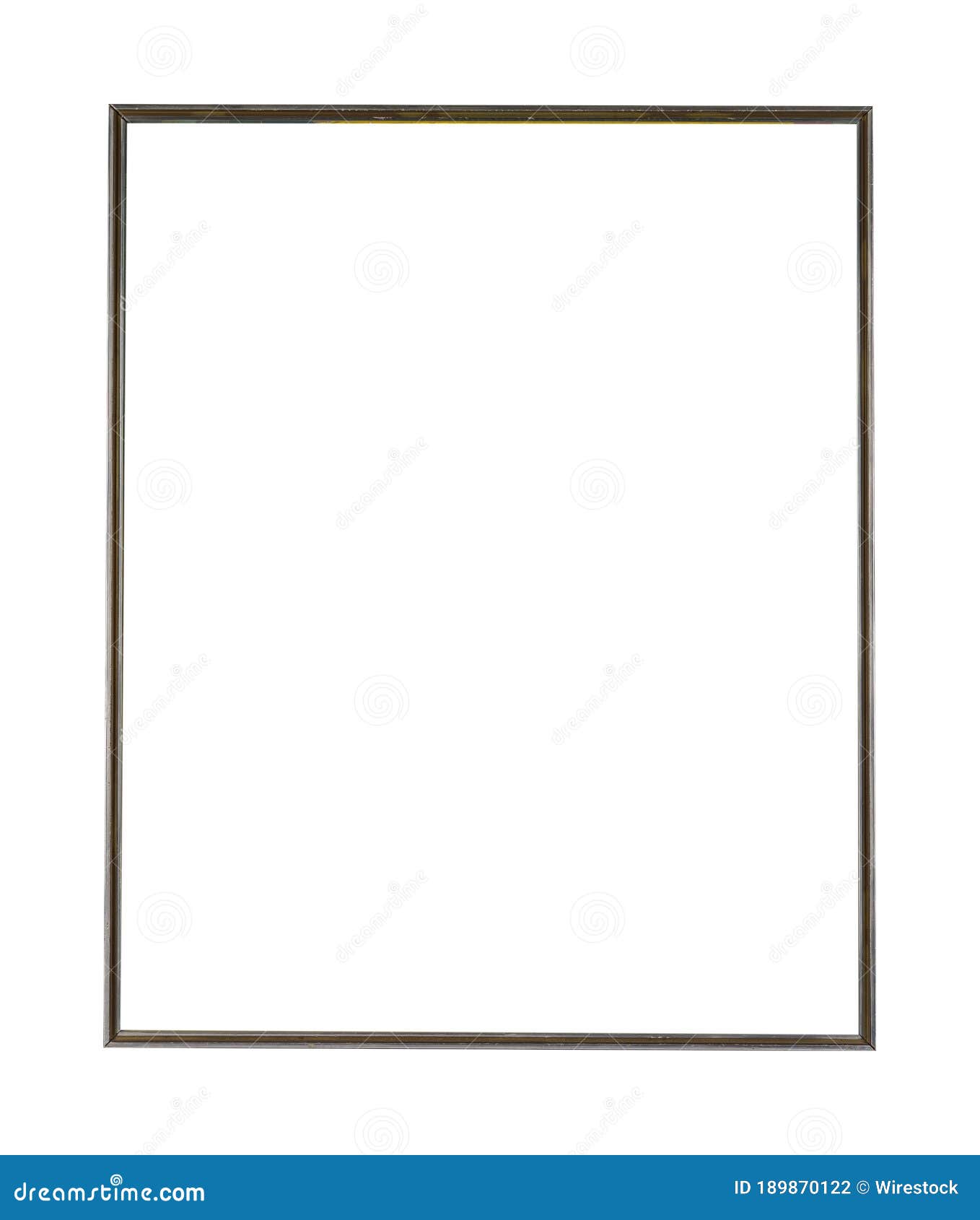 Thin Rectangular Frame for Painting or Picture Isolated on a White ...