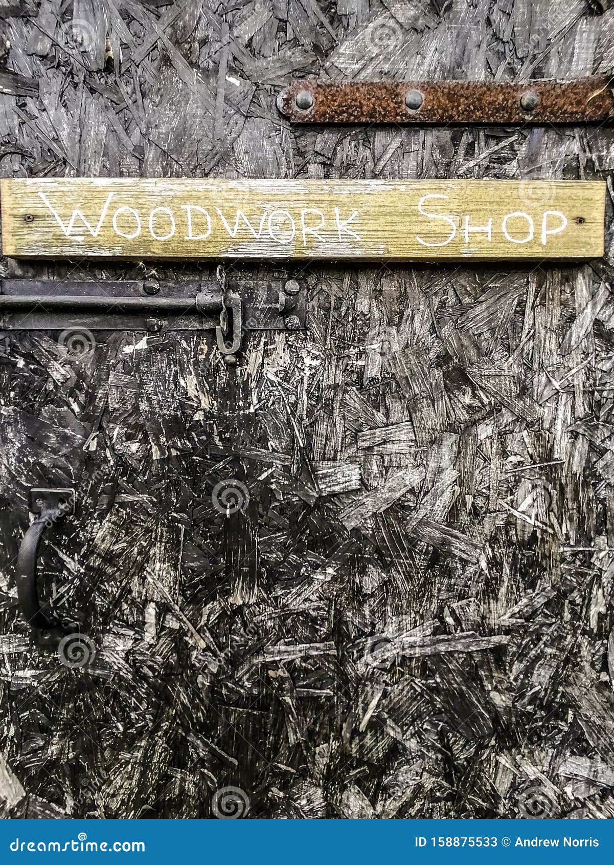 Workshop Sign stock image. Image of small, wooden, black - 158875533