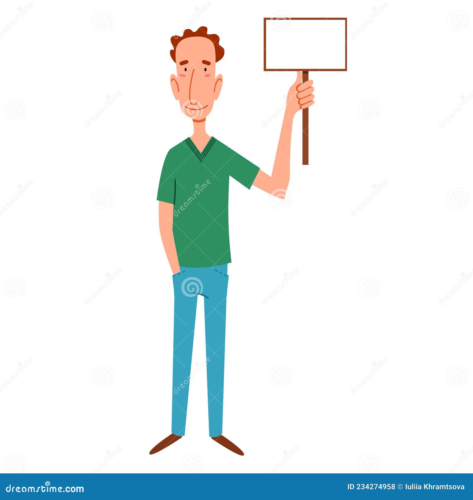 A Thin, Red-haired Man with a Sign for the Text in His Hand Stock ... A Thin, Red-haired Man with a Sign for the Text in His Hand Stock ...