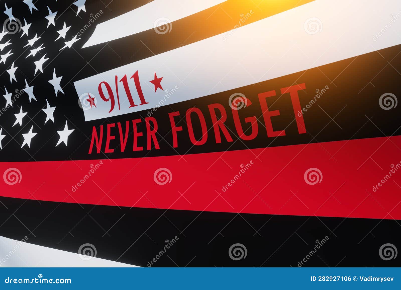 Thin Red Line Firefighter Flag with Light Spot. Remembering, Memories ...