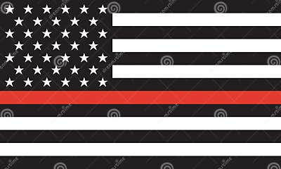 Thin Red Line Firefighter Flag Vector Stock Vector - Illustration of ...