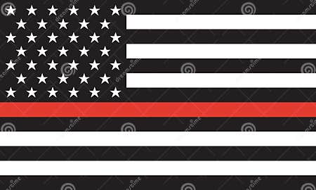 Thin Red Line Firefighter Flag Vector Stock Vector - Illustration of ...