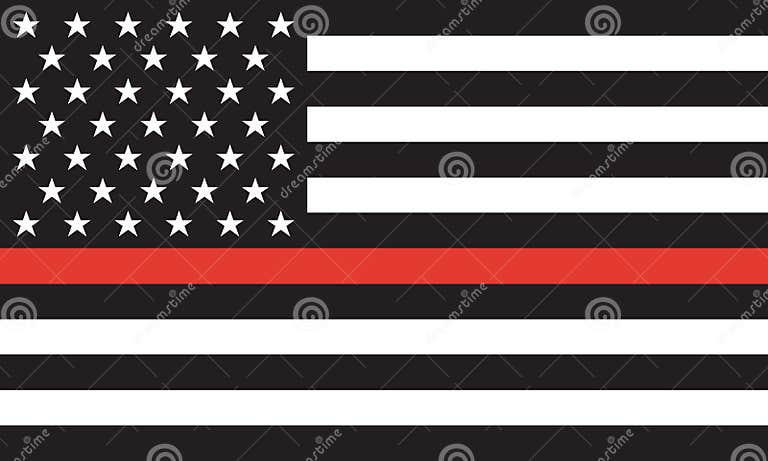Thin Red Line Firefighter Flag Vector Stock Vector - Illustration of ...