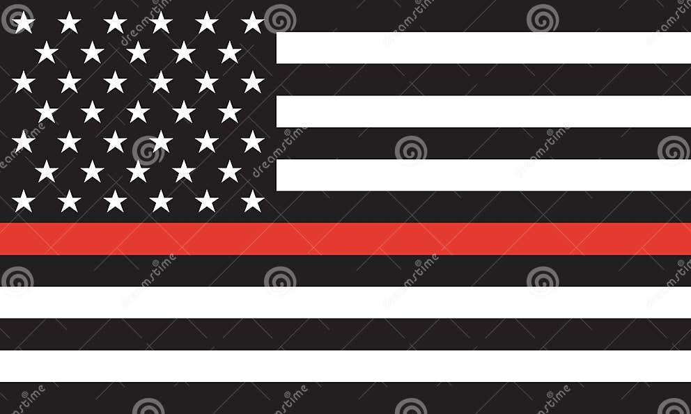 Thin Red Line Firefighter Flag Vector Stock Vector - Illustration of ...