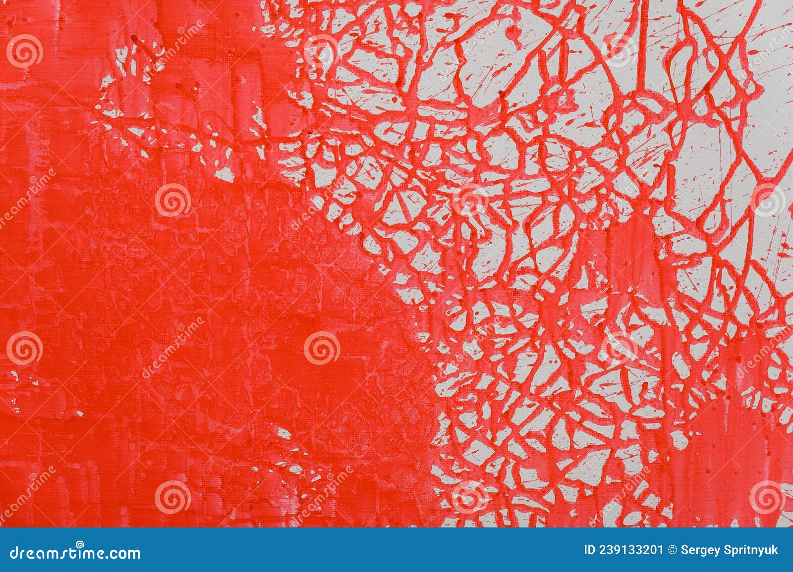 Thin Red Lines and Splashes Drawn on White Background. Abstract Art ...