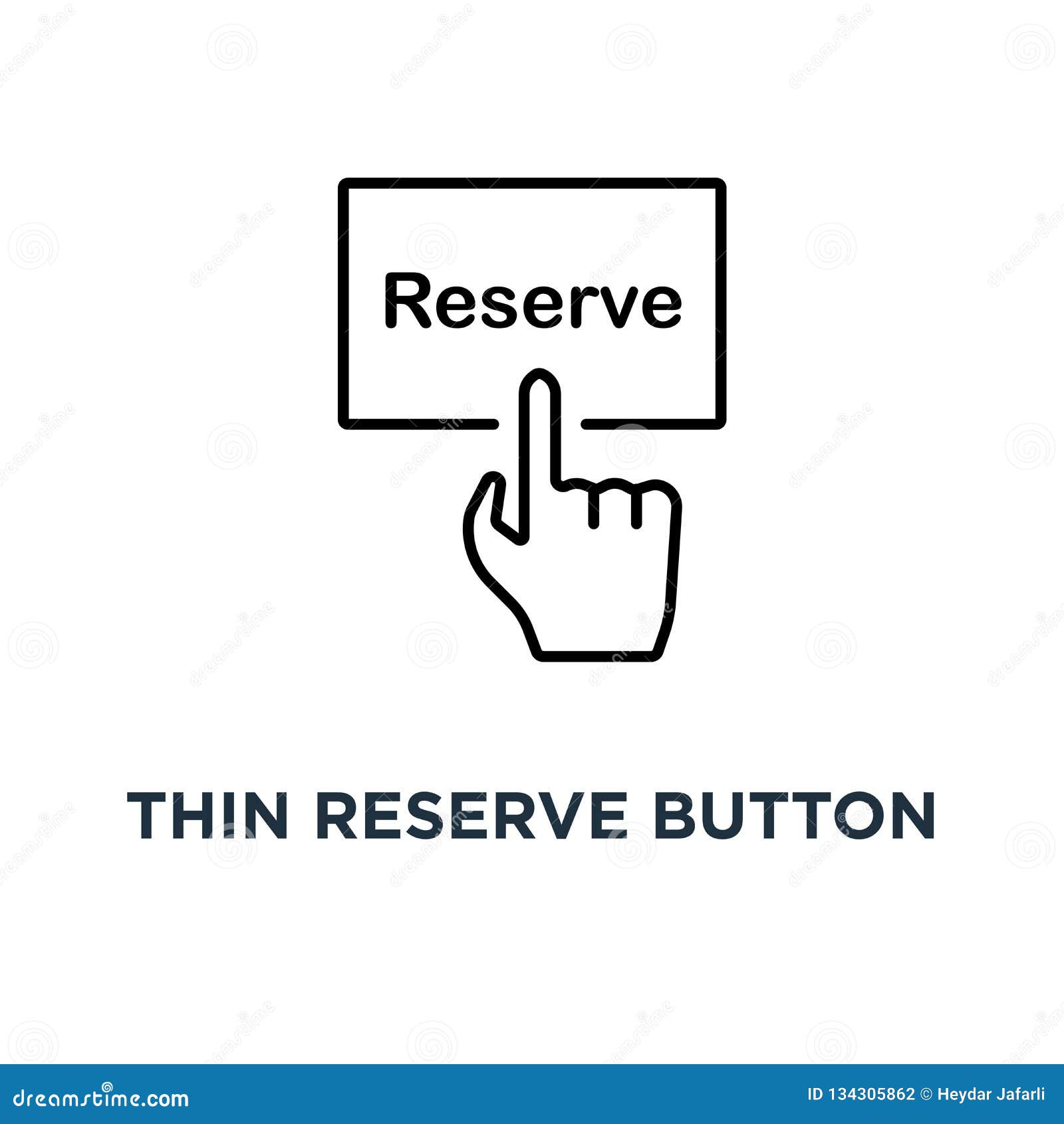 Thin Reserve Button with Black Hand Icon, Symbol of Pre Order Booking ... Thin Reserve Button with Black Hand Icon, Symbol of Pre Order Booking ...
