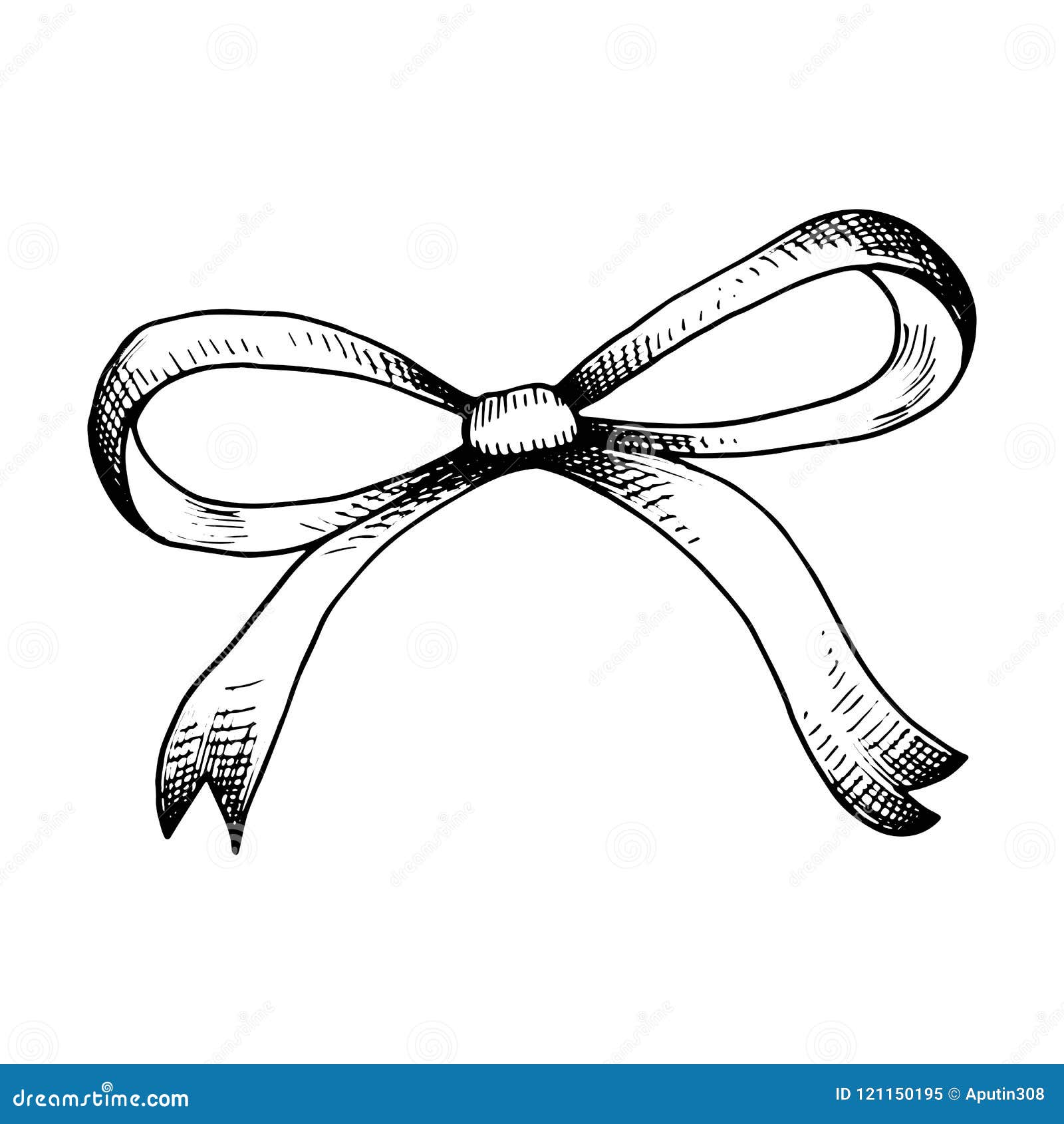 Thin Ribbon with Ribbons. Vector Isolated on White Background Stock ...