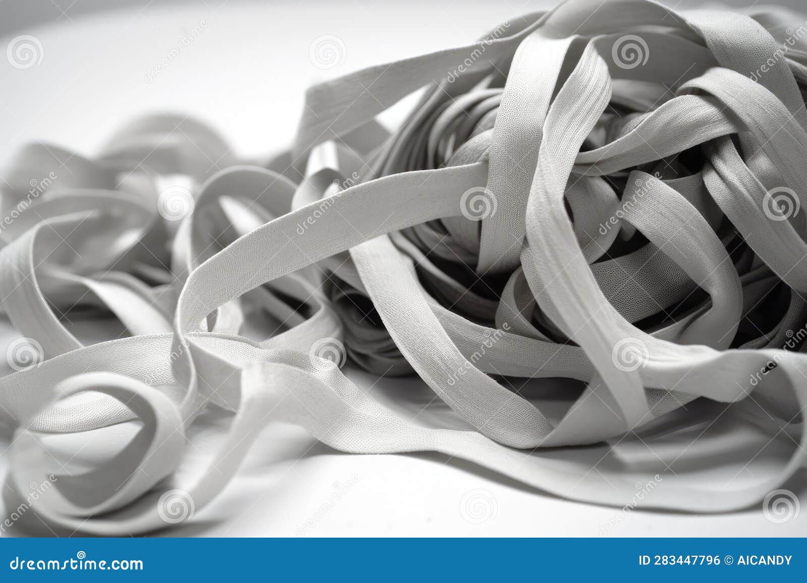 Thin Ribbon Threads in a Monochromatic Grayscale Against a Subtle ...