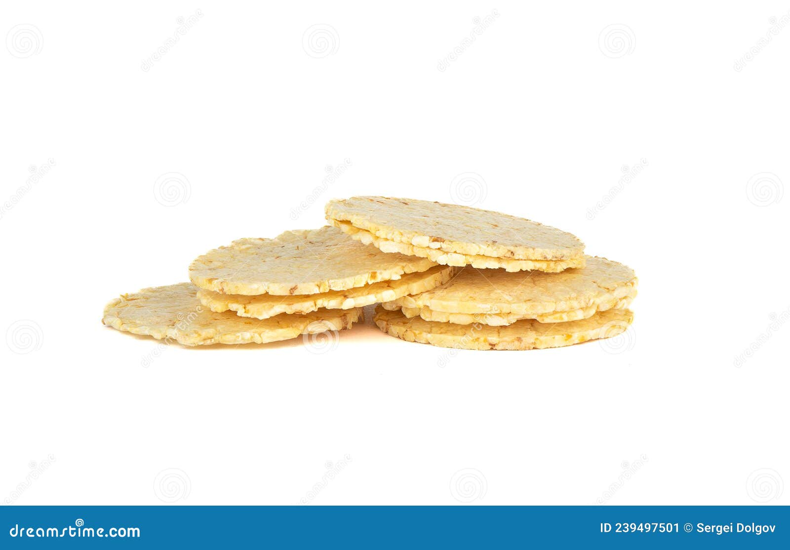 Thin Round Cornbread on a White Background. Stock Image - Image of ...