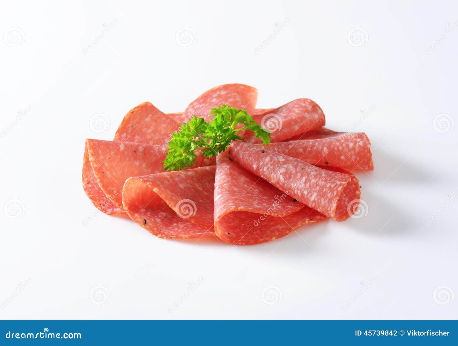 Thin salami slices stock photo. Image of cold, cuts, processed - 45739842