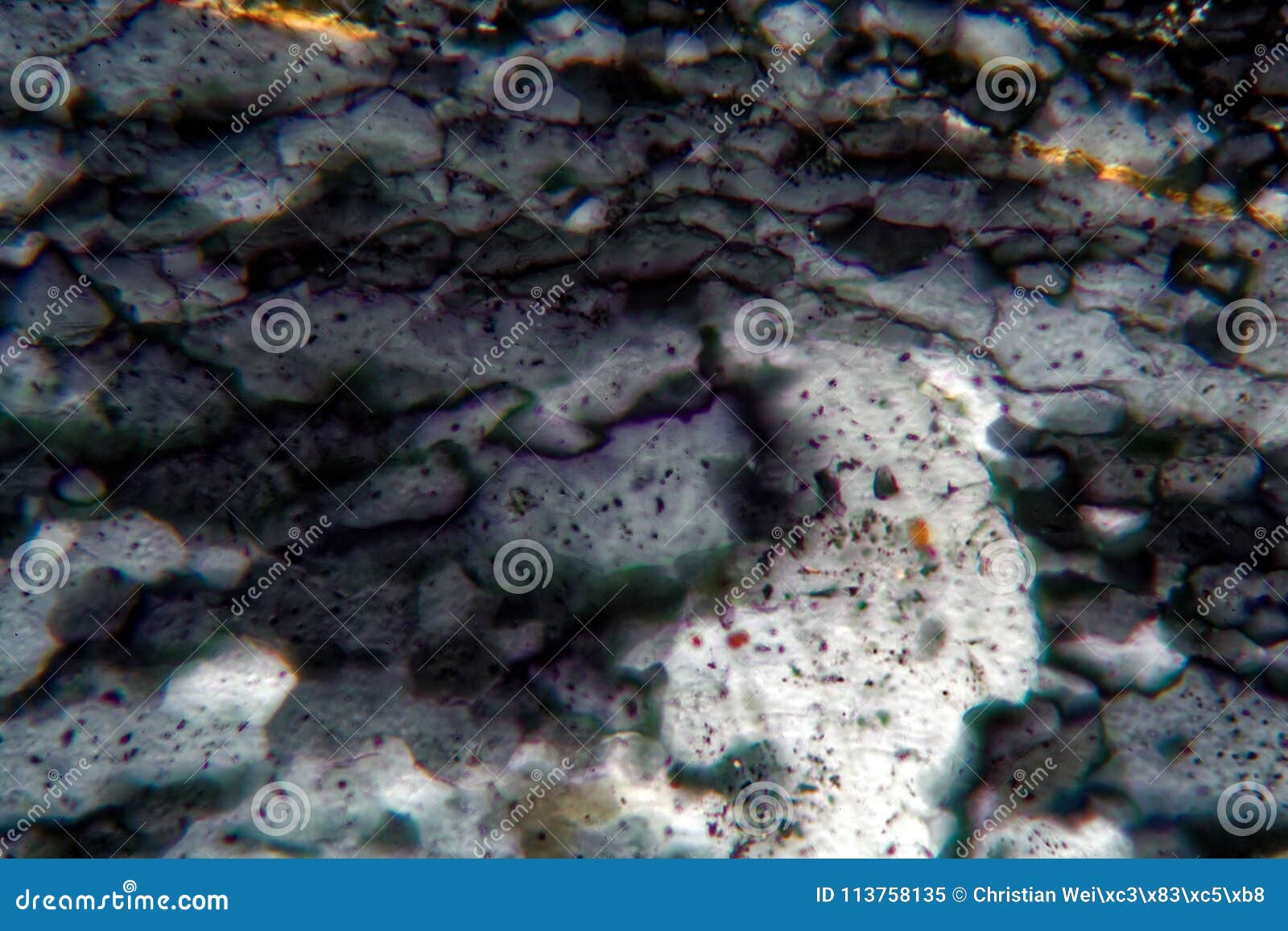 Thin Section of Quartz Crystals Under the Microscope Stock Image ...