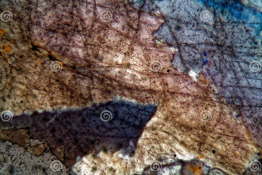 Thin Section of Quartz Crystals Under the Microscope Stock Image ...