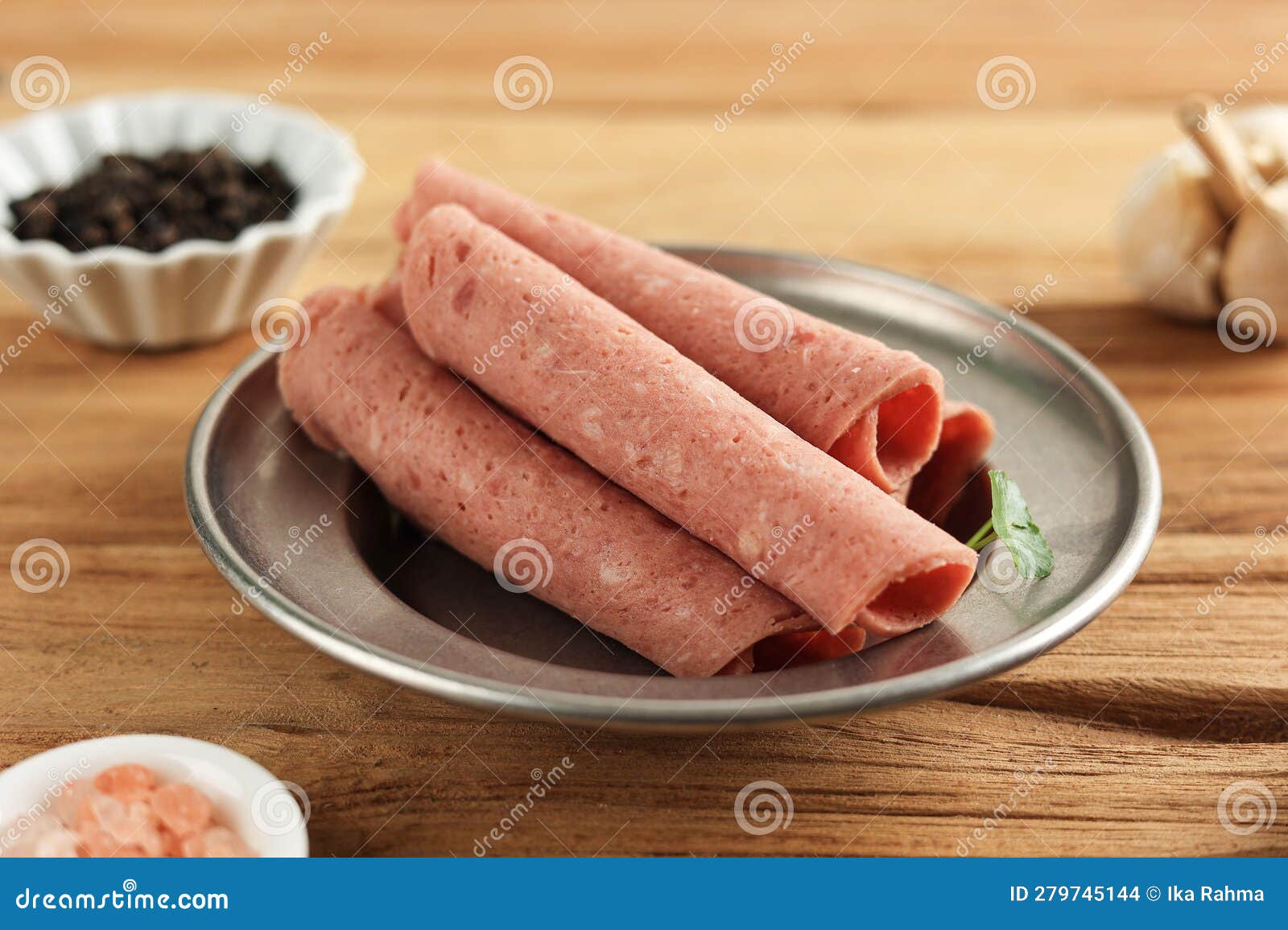 Thin Sliced SMoked Beef Salami Stock Photo - Image of ingredient ...