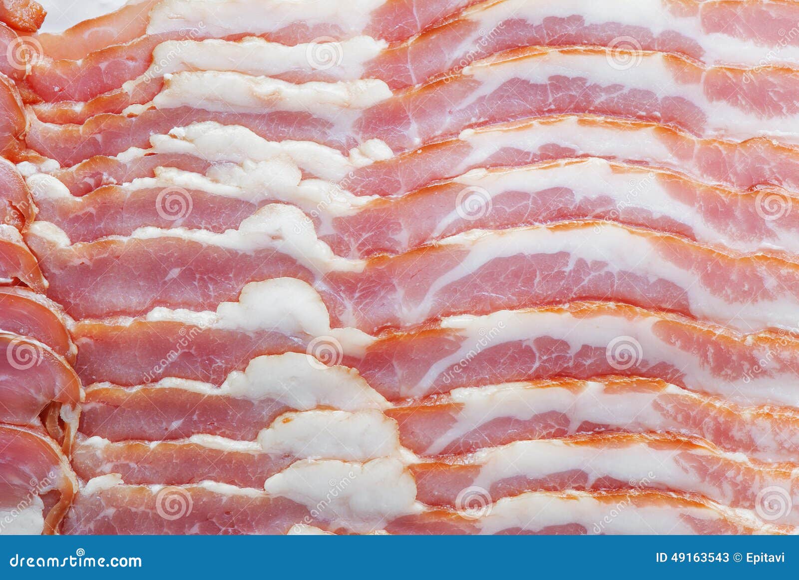 Thin slices of bacon stock image. Image of eating, bacon - 49163543