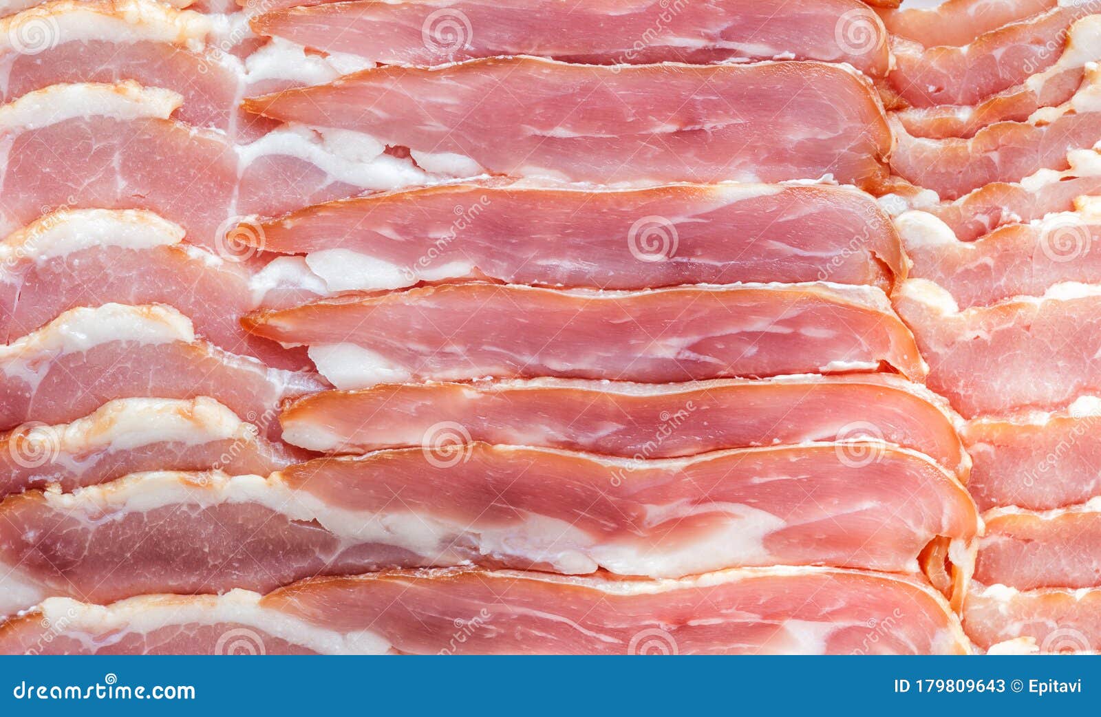 Thin slices of bacon stock image. Image of thin, delicacy - 179809643