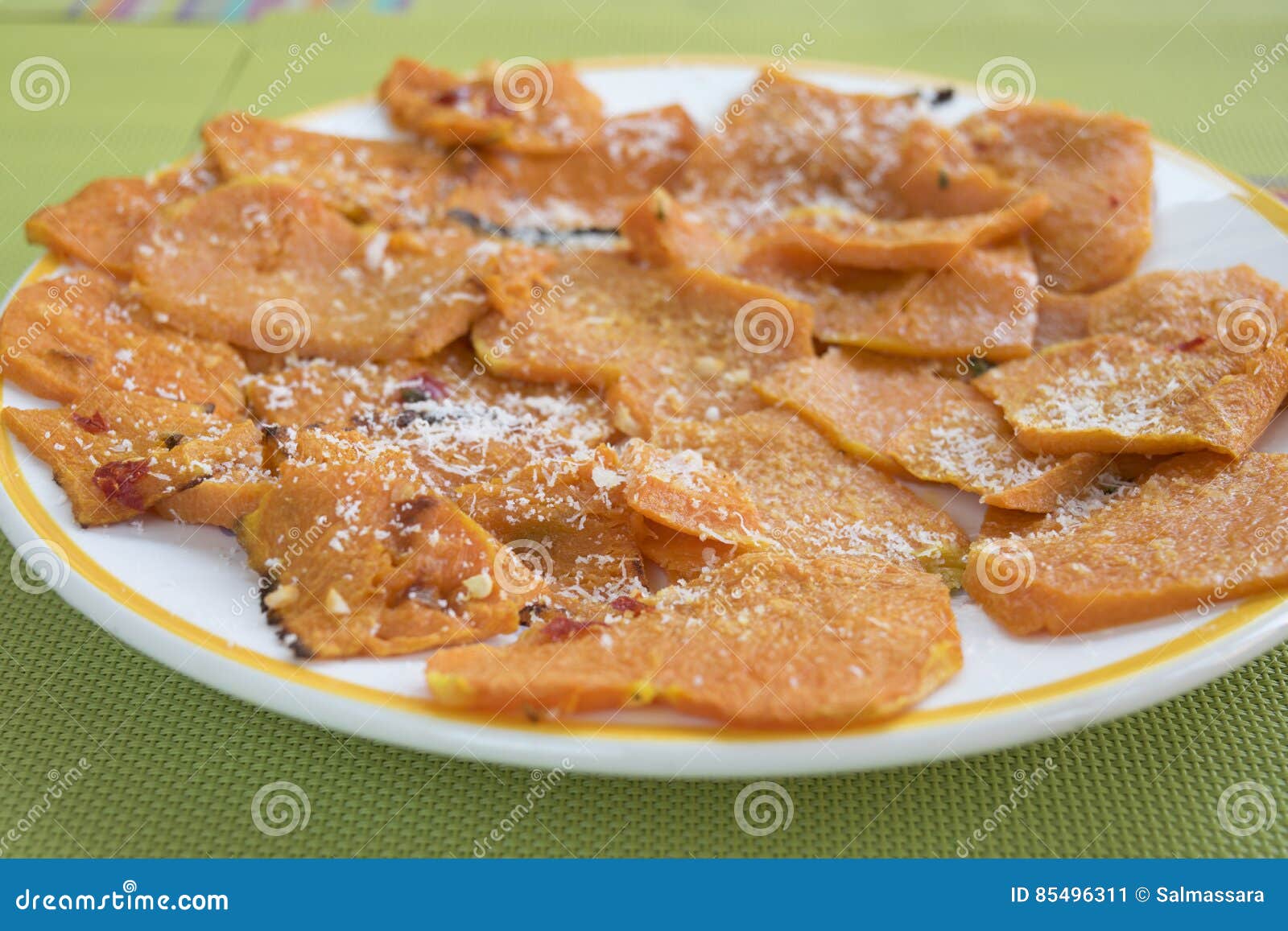Thin Slices of Fried Pumpkins Stock Image - Image of wedges, crisp ...