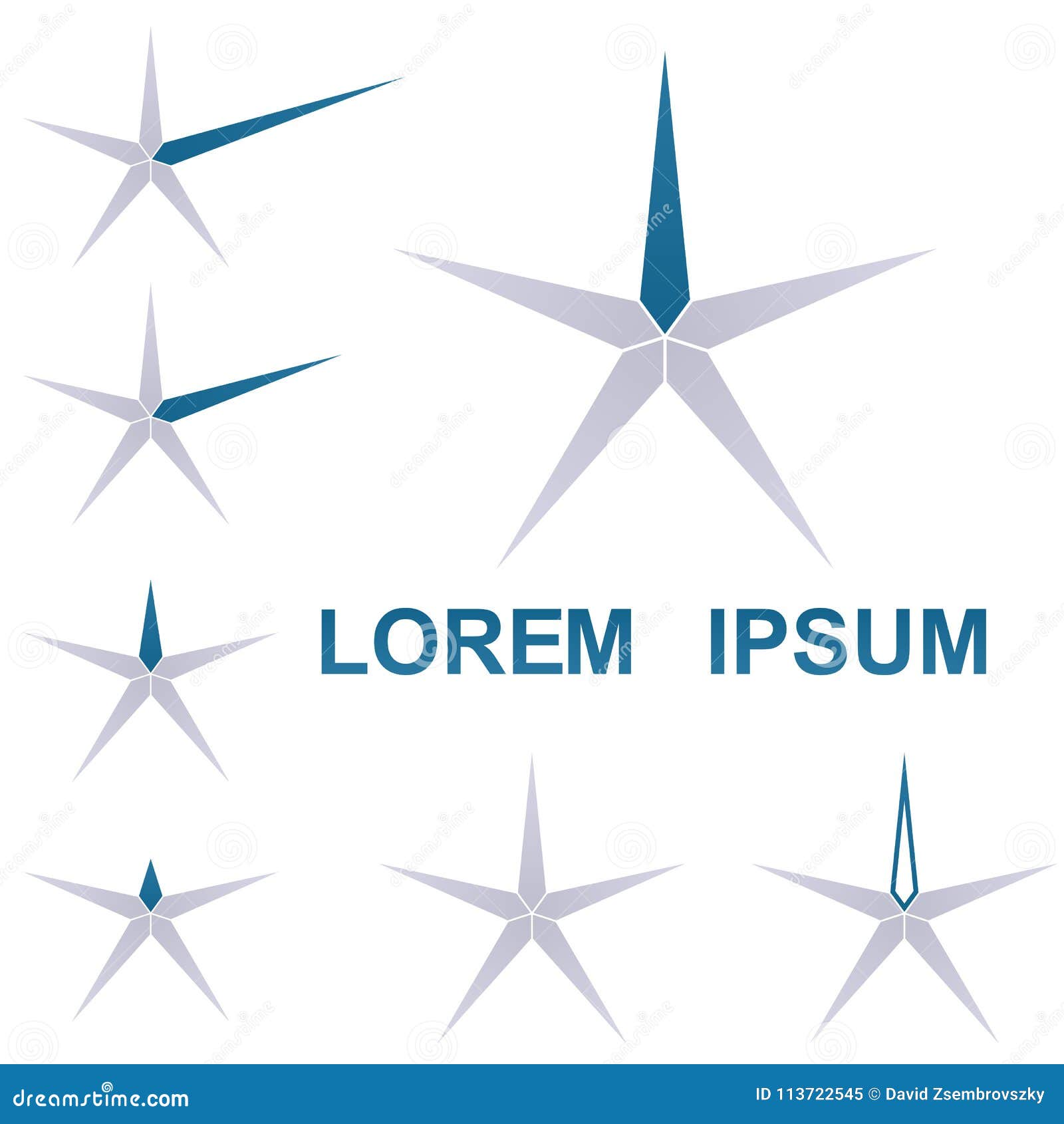 Thin star logo vector set stock vector. Illustration of polygon - 113722545
