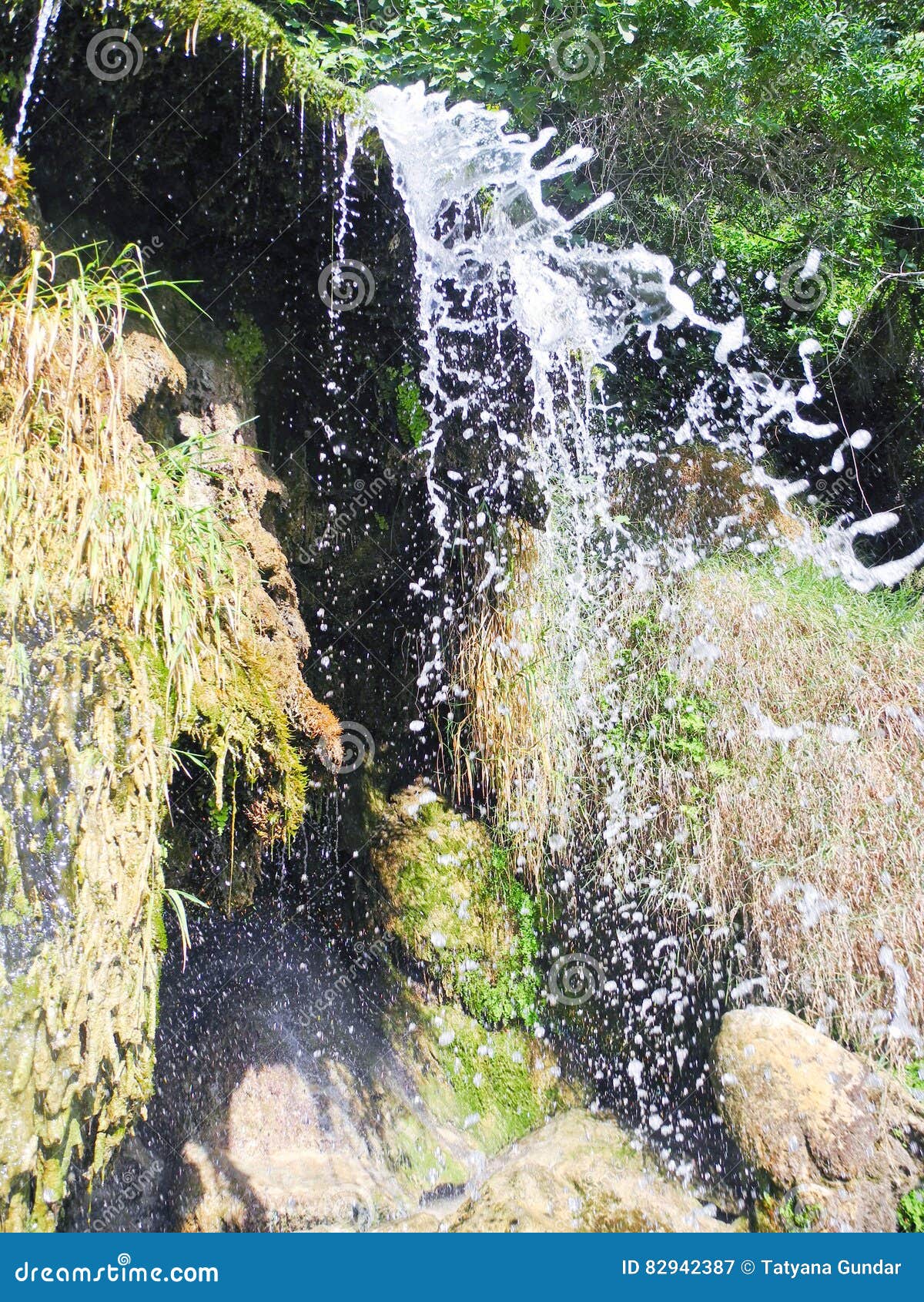 Thin stream waterfall. stock image. Image of travel, skradin - 82942387