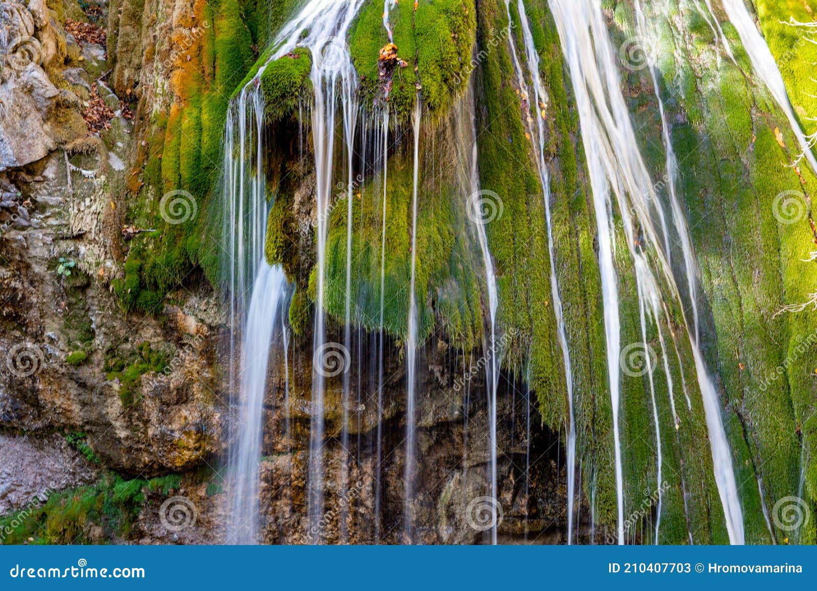 Thin Streams of a Mountain Waterfall Stock Image - Image of river ...