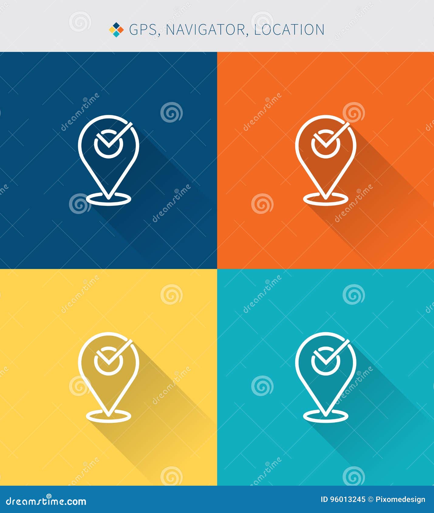Thin Thin Line Icons Set of Navigator Gps Location, Modern Simple Style ...