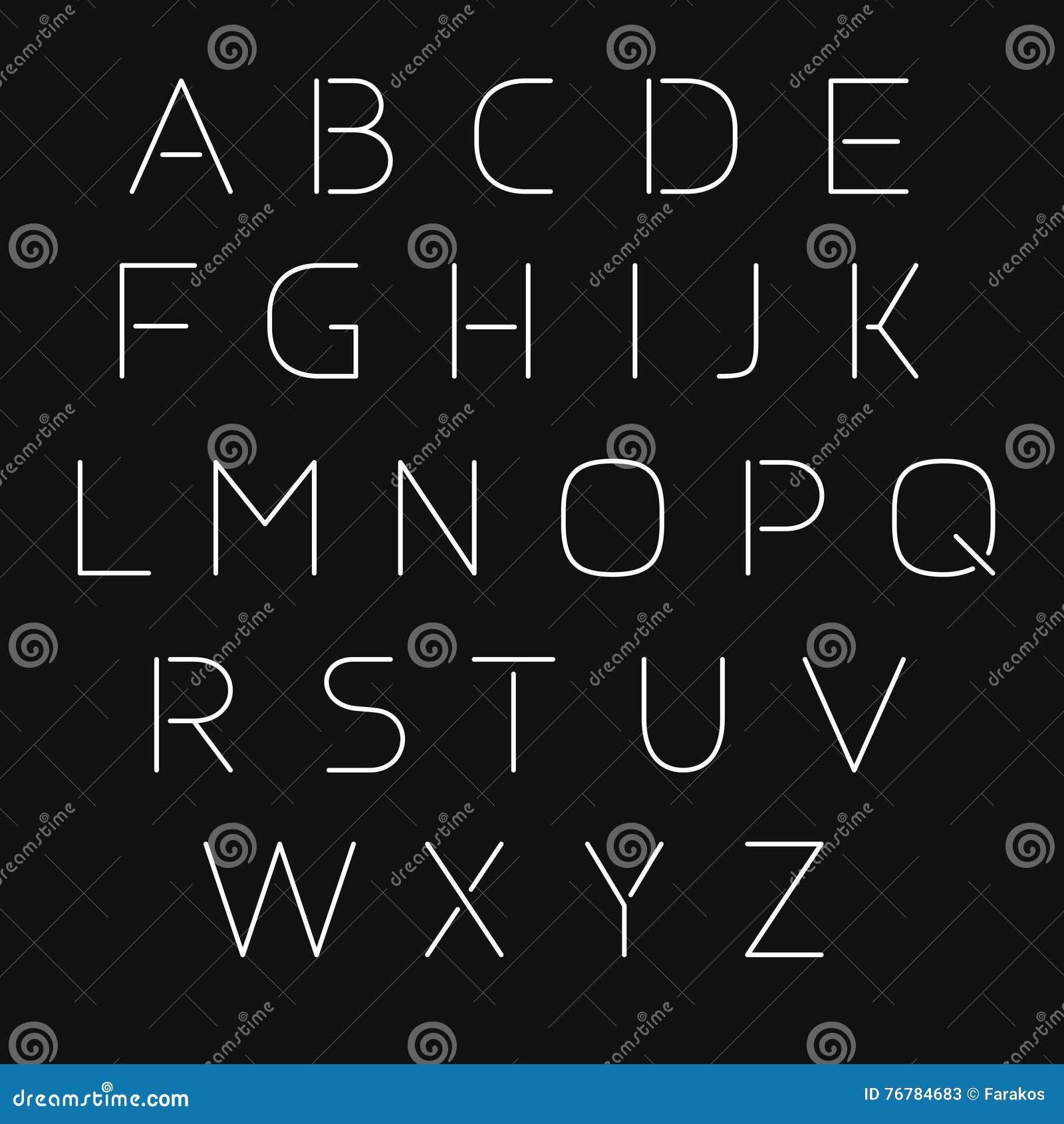 Thin vector font stock vector. Illustration of design - 76784683