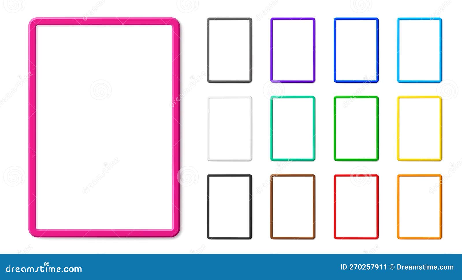 Thin Vertical Rectangle Frame with Shadow Stock Vector - Illustration ...