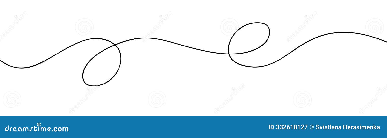 Thin Wavy Abstract Line. Stroke Underline. Wavy with Loops Element for ...