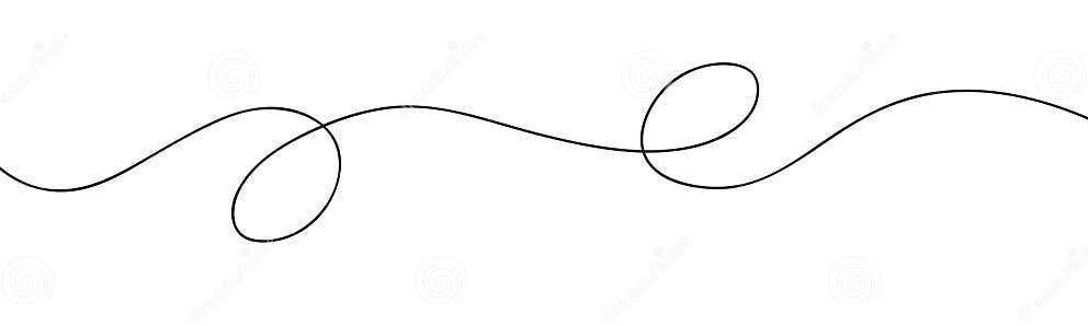 Thin Wavy Abstract Line. Stroke Underline. Wavy with Loops Element for ...