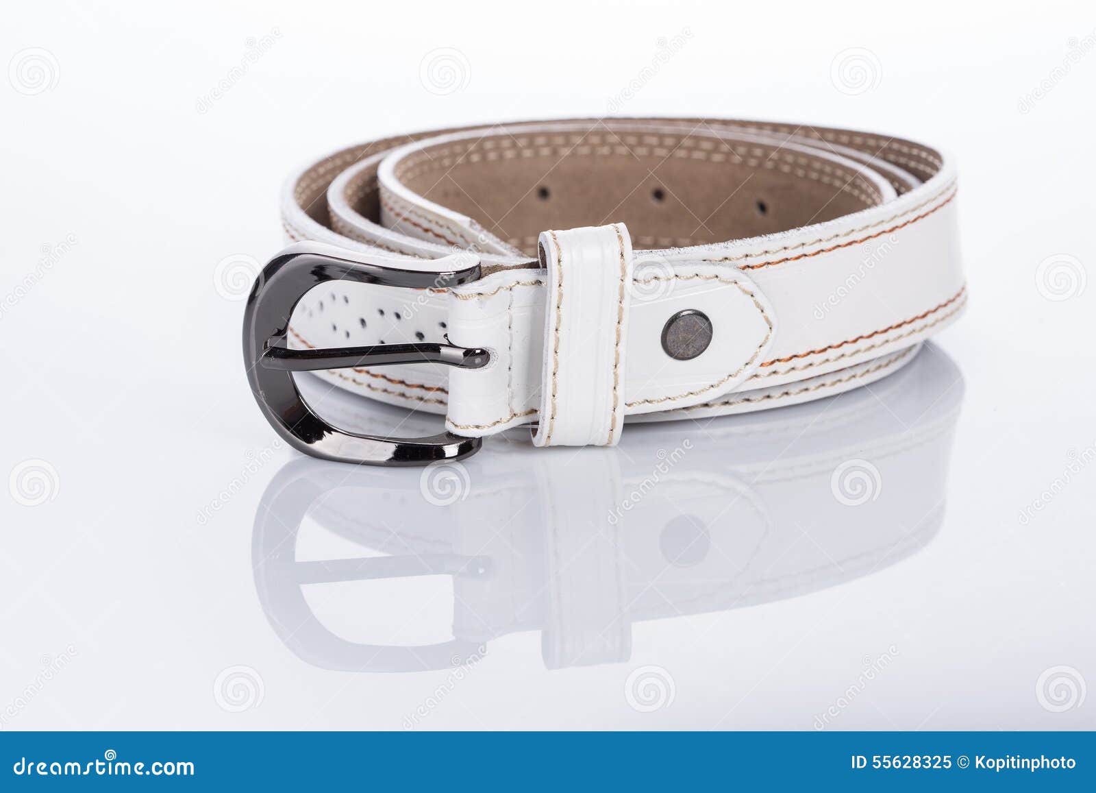 Thin White Female Belt Buckle with Fine Stock Image - Image of buckle ...
