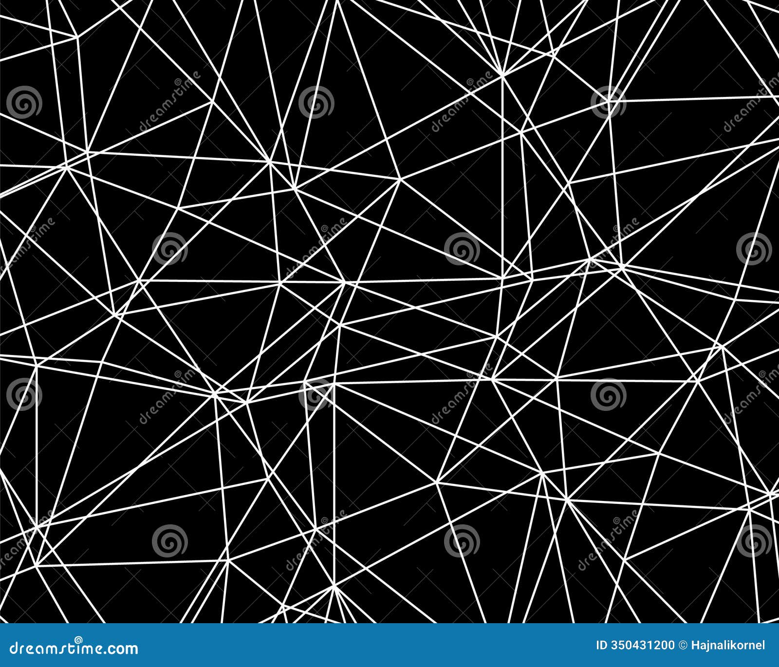 Thin White Lines on Black Background, Abstract Geometric and Low Poly ...