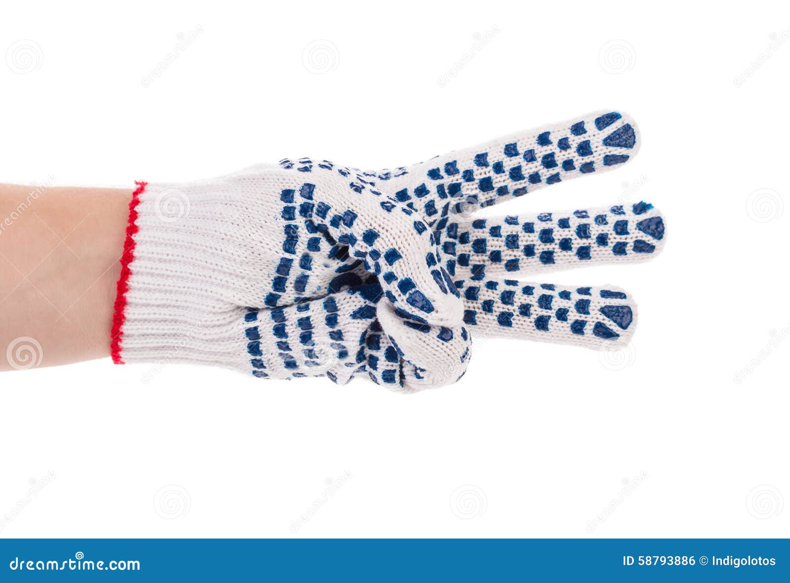Thin Work Gloves Shows Three Fingers. Stock Photo - Image of closeup ...
