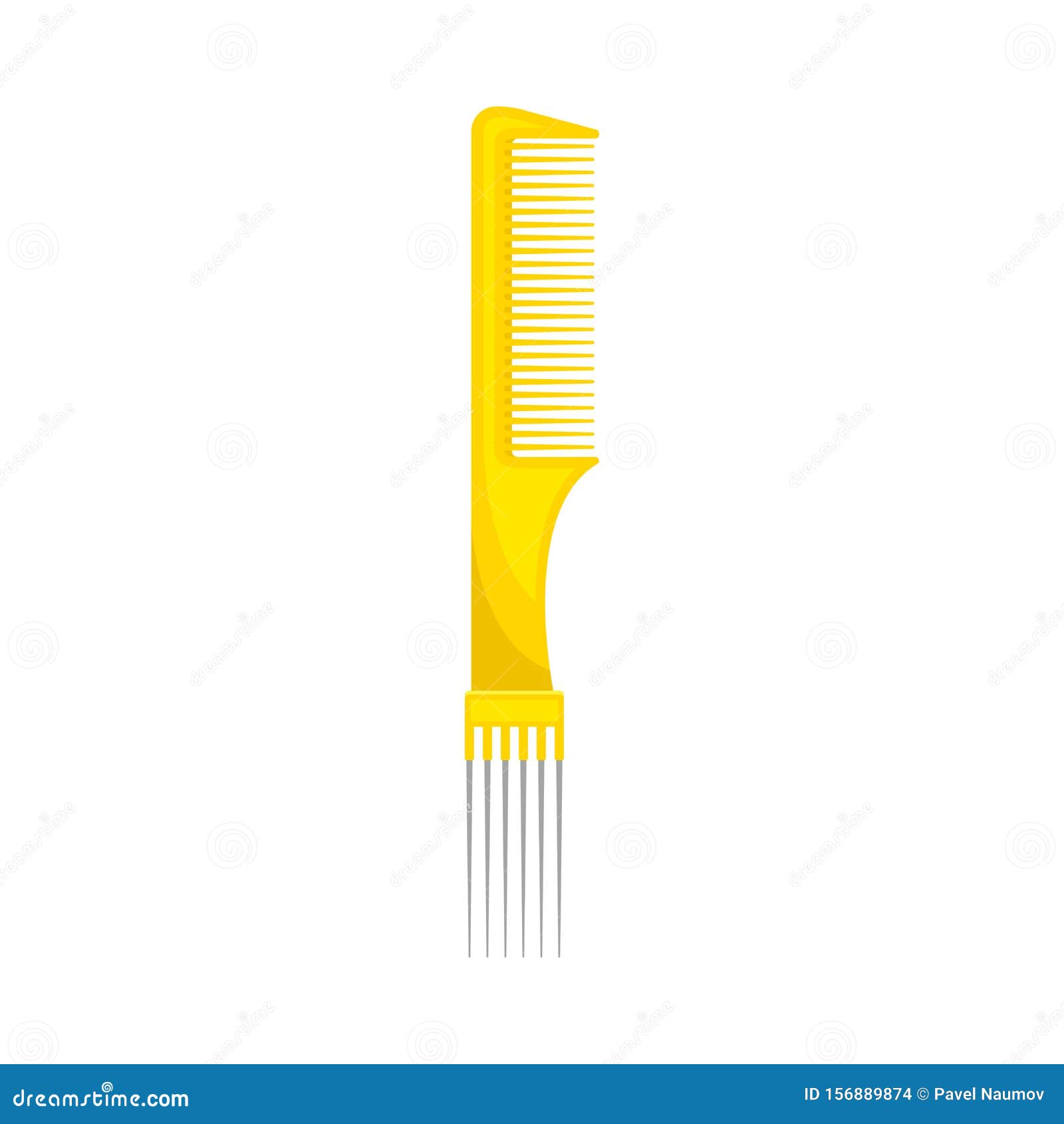 Thin Yellow Comb. Vector Illustration on a White Background. Stock ...