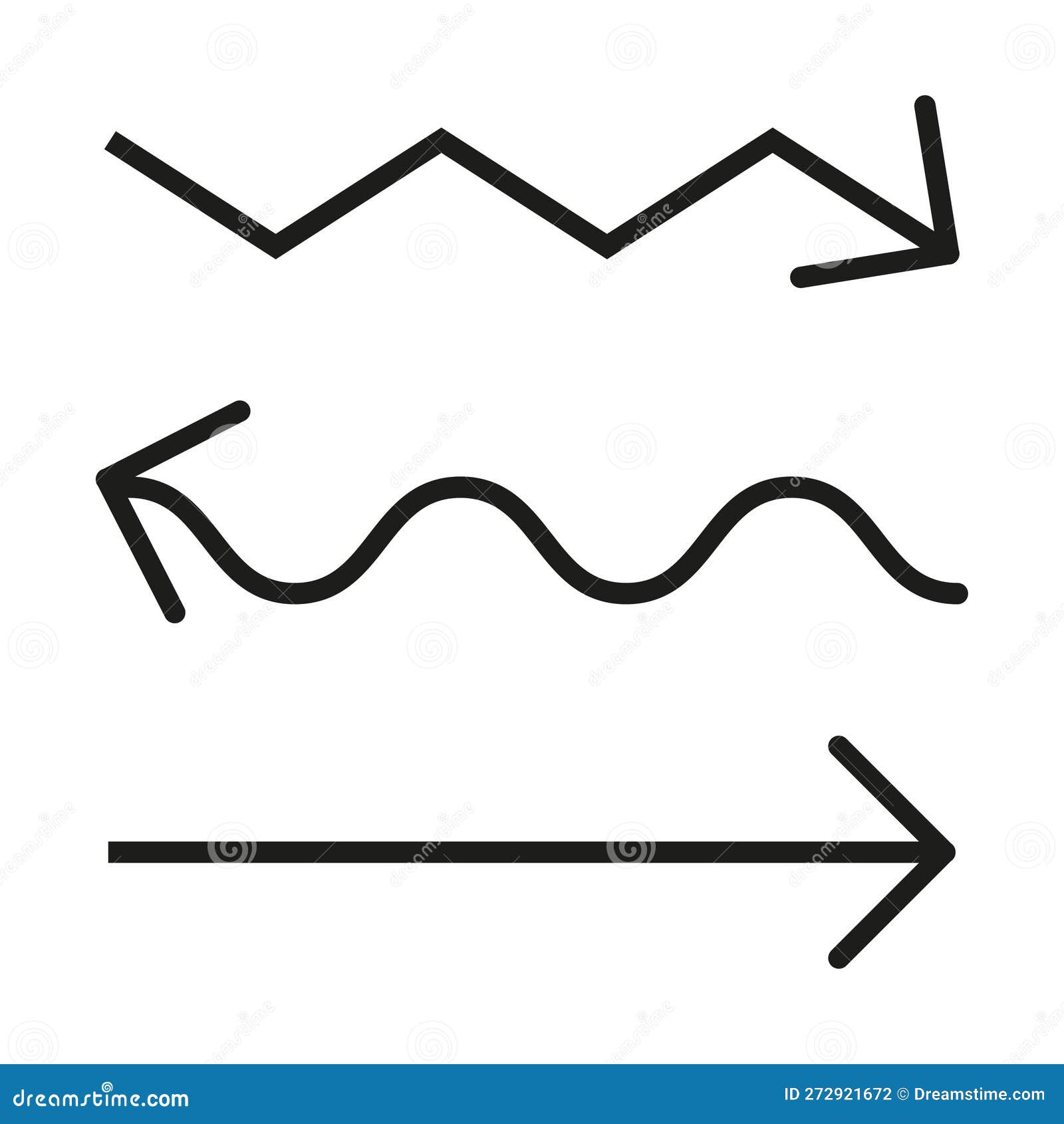 Thin Zigzag Arrows in Sketch Style. Design Element. Vector Illustration Stock Vector ...