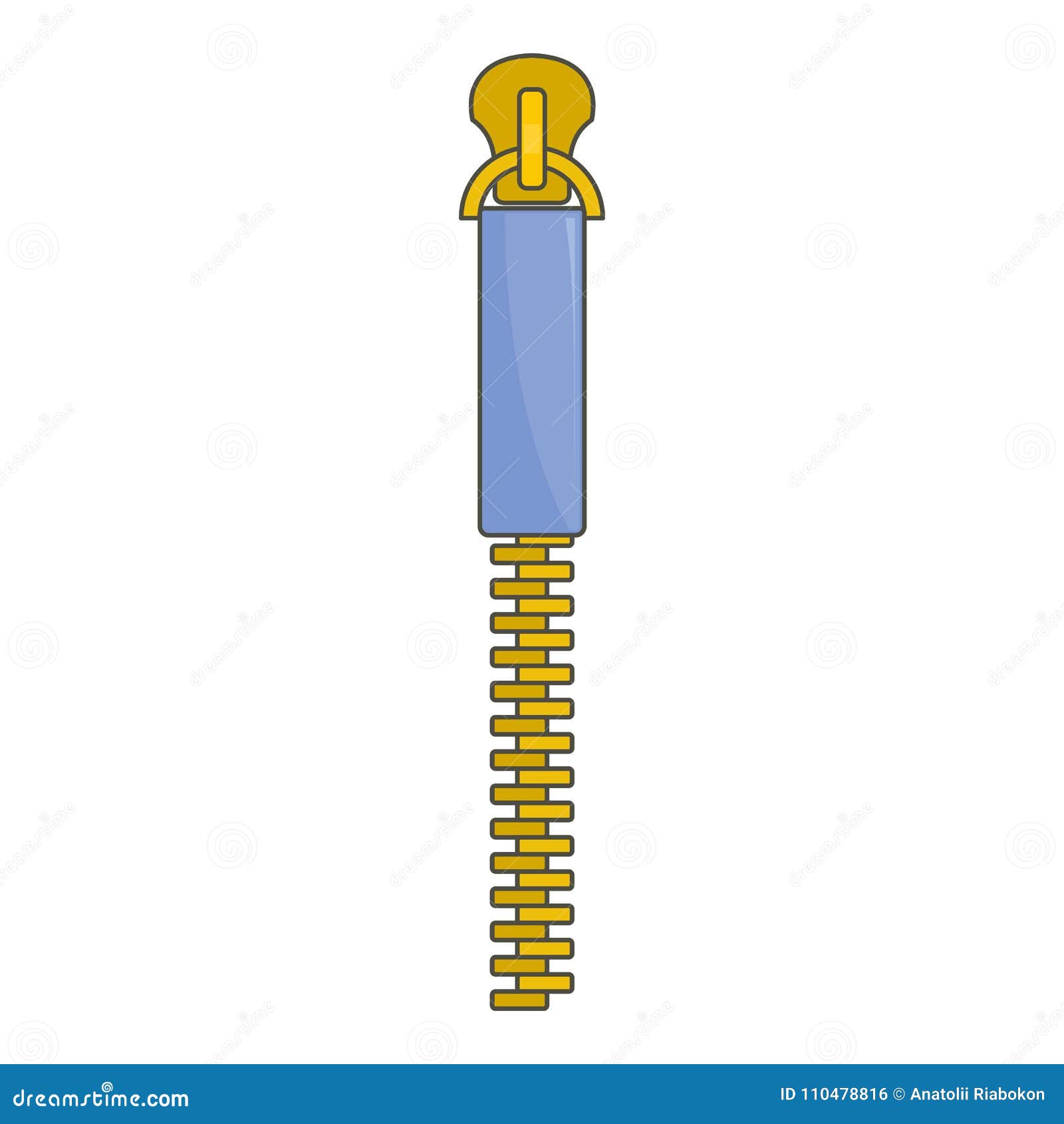 Thin Zip Icon, Cartoon Style Stock Vector - Illustration of tailor ...