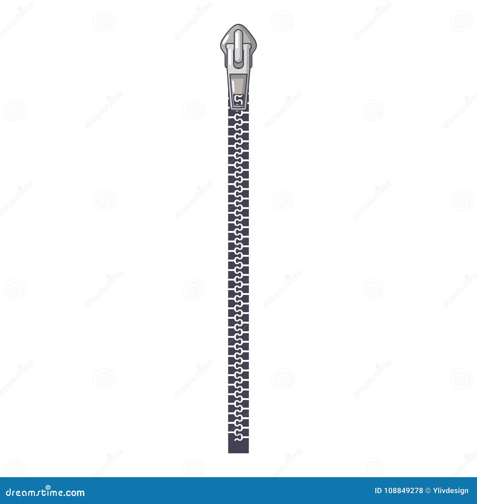 Thin Zip Icon, Cartoon Style Stock Vector - Illustration of vector ...