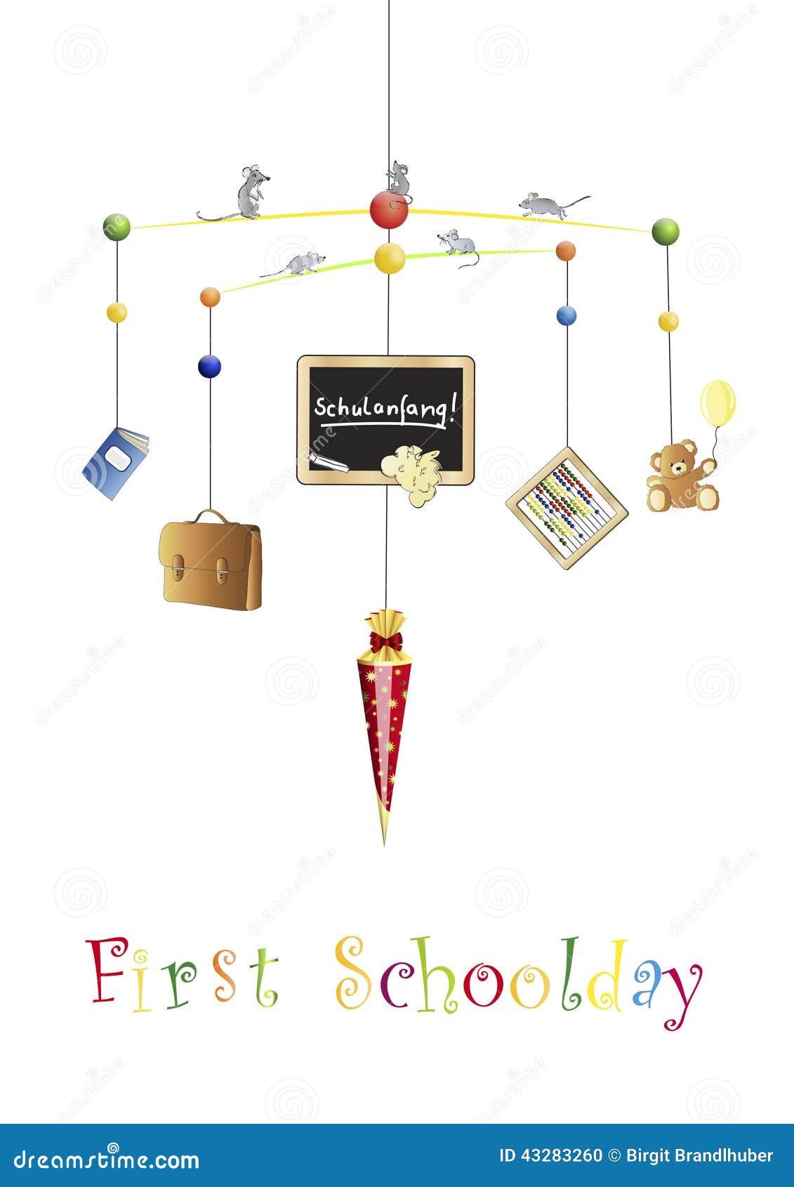 Things for first schoolday stock vector. Illustration of children ...