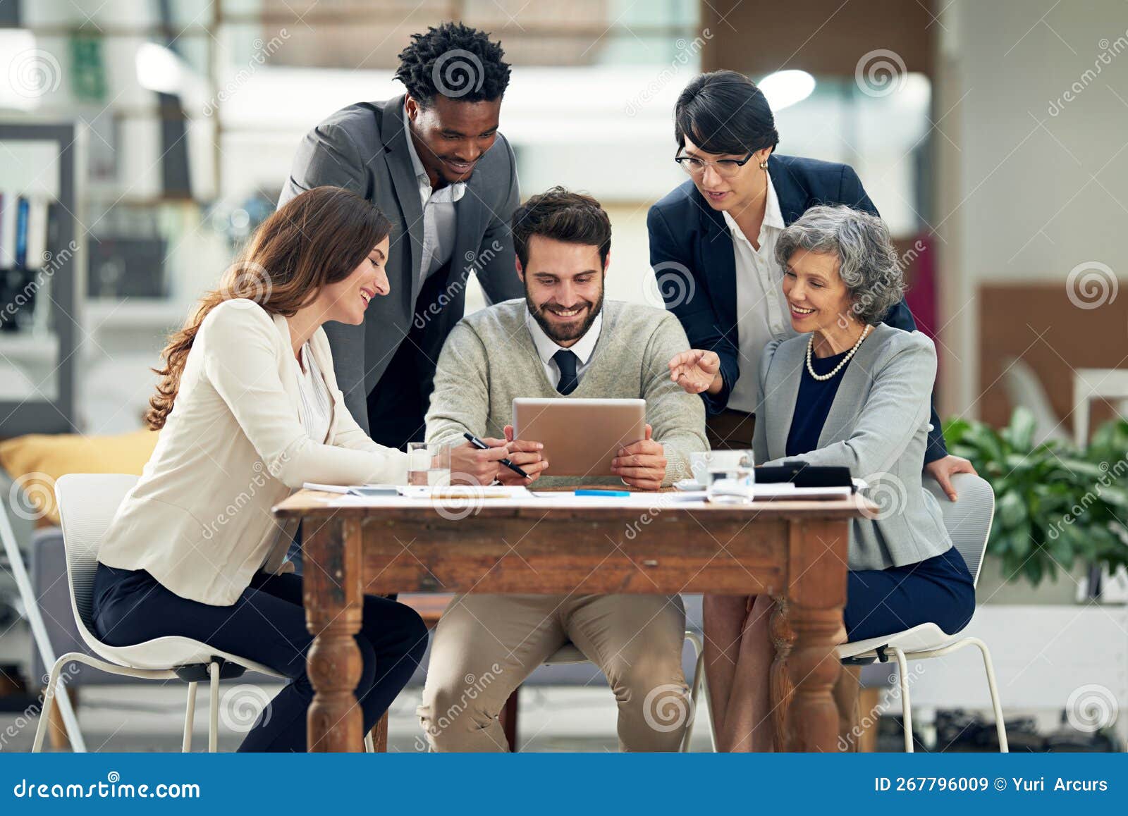 Things are Progressing Positively. a Group of Businesspeople Meeting in ...