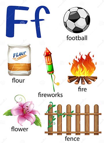 Things that Start with the Letter F Stock Vector - Illustration of ...