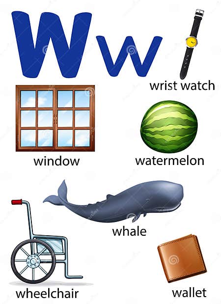 Things that Start with the Letter W Stock Vector - Illustration of ...