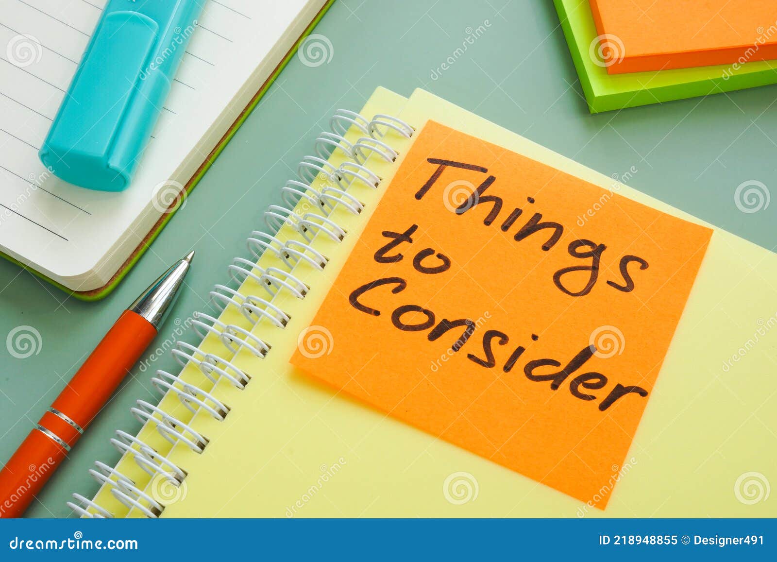 Things To Consider Memo on the Stack of Documents. Stock Image - Image ...