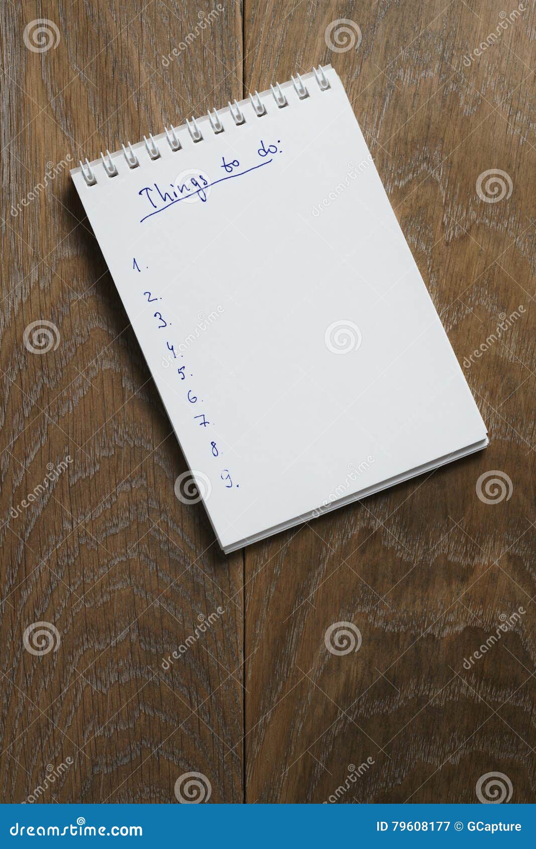Things To Do List on Notepad on Wood Table Stock Image - Image of paper ...
