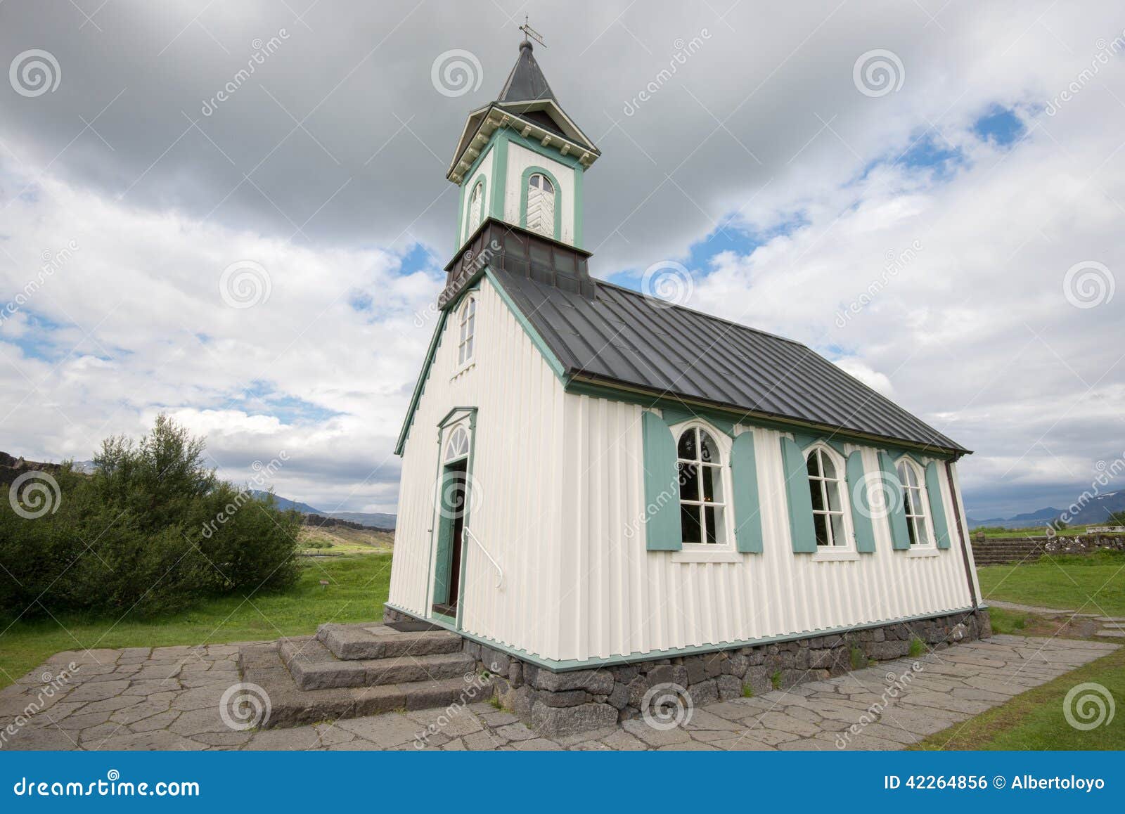Thingvellir Church, Iceland Stock Photo - Image of attraction, religion ...
